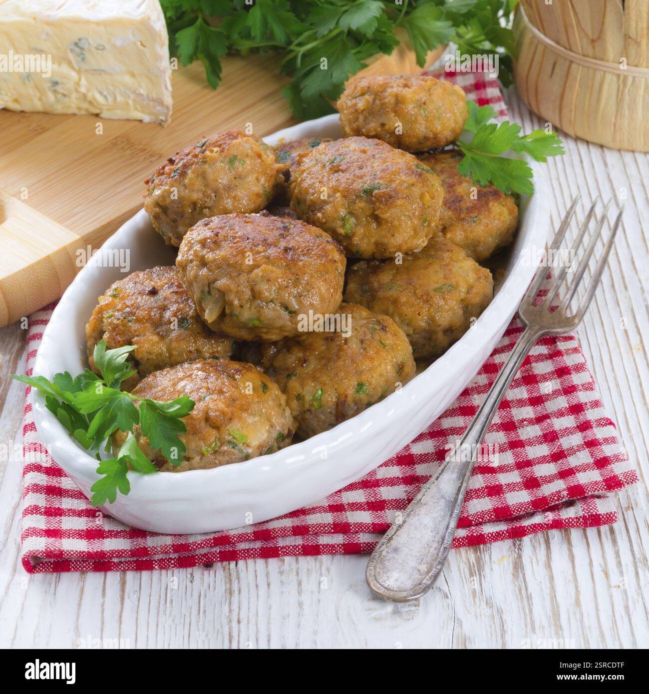 Rissole with mould cheese and parsley Stock Photo - Alamy