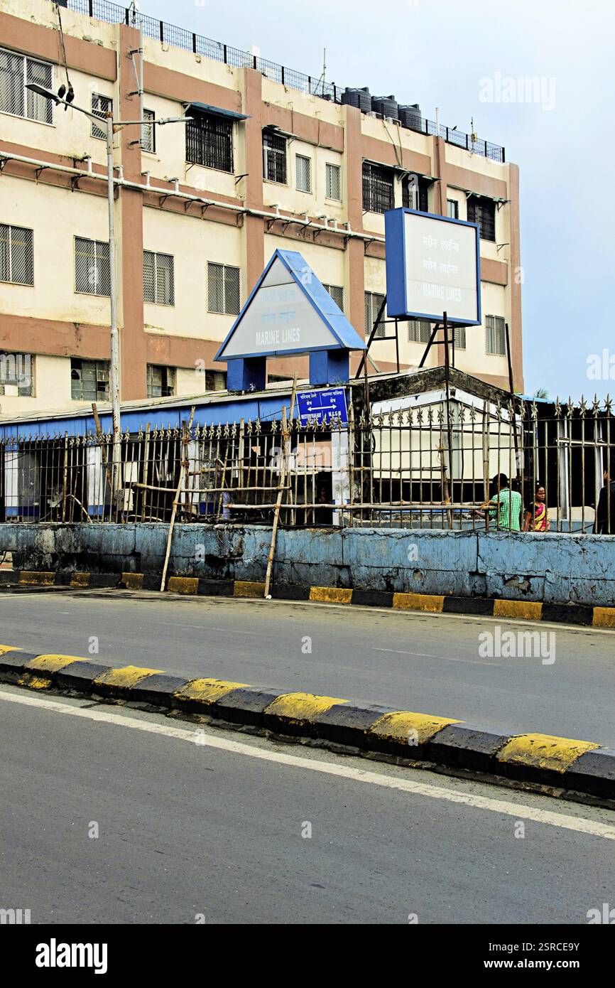 Marine lines railway station building, Mumbai, Maharashtra, India, Asia ...