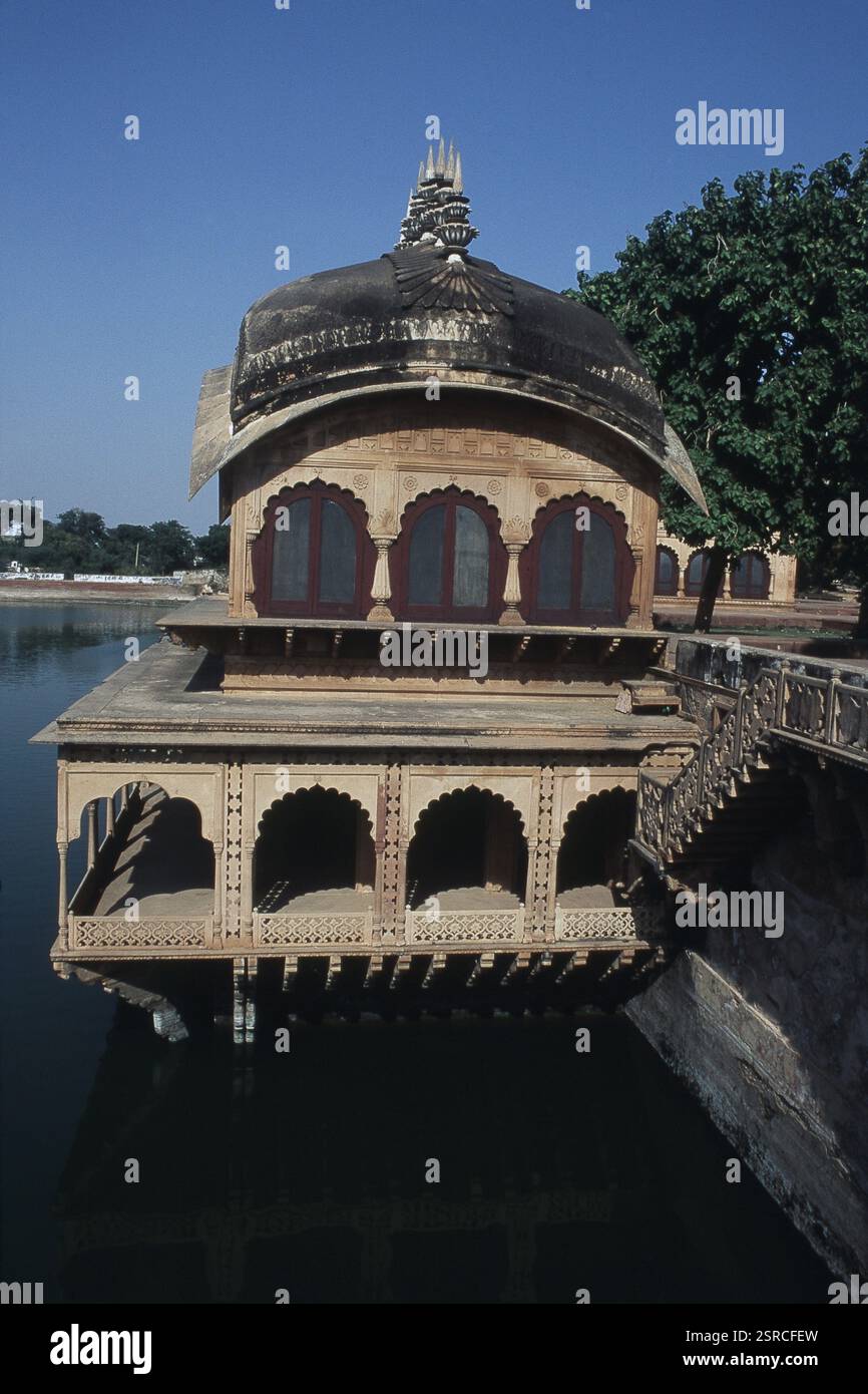 Bhadon Pavilion at lake, Jal Mahal, Palace, Deeg, Rajasthan, India ...