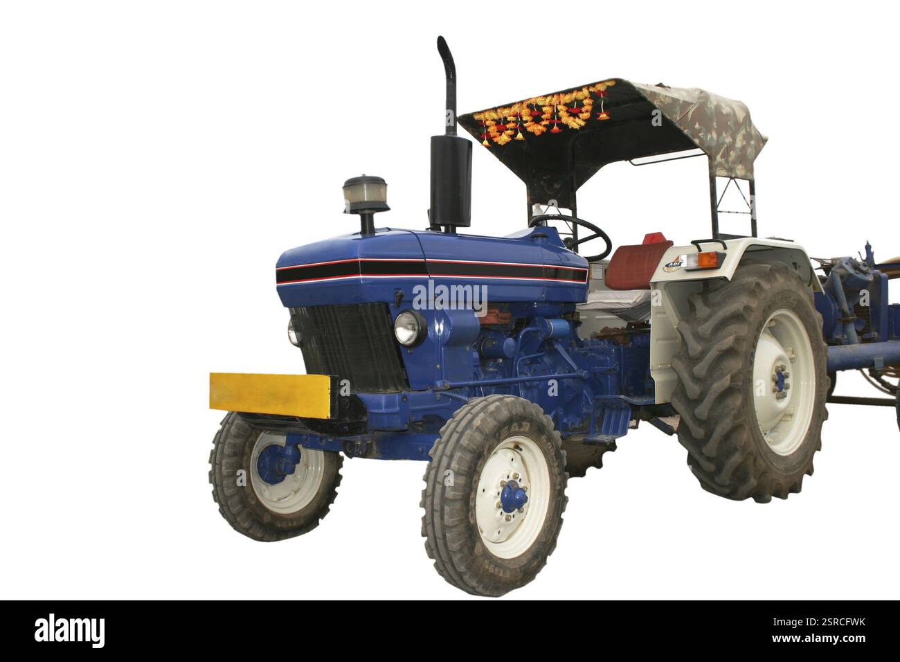 Tractor on white background Stock Photo - Alamy