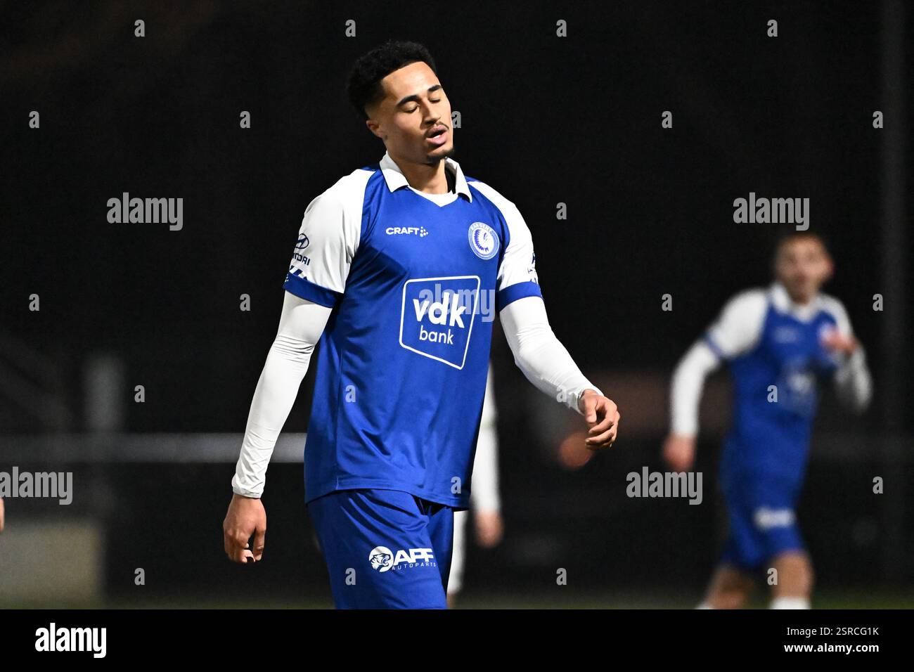 Gent, Belgium. 15th Feb, 2025. Jong Gent's Aime Omgba pictured during a ...