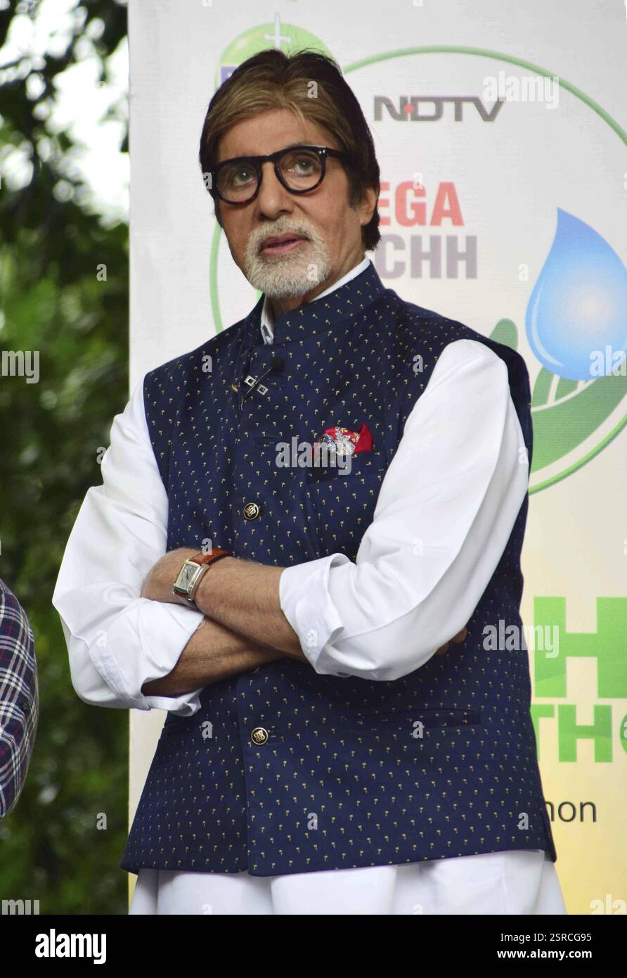 Bollywood actor Amitabh Bachchan during the NDTV Dettol Maha Cleanathon ...