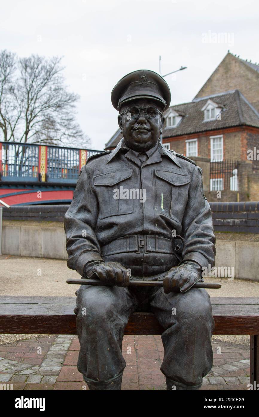Statue of Captain Mainwaring (played by Arthur Lowe), a character from ...
