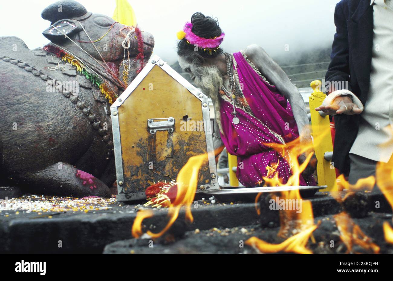 Sadhu sitting nandi idol idols Color Colors figure figures figurines ...