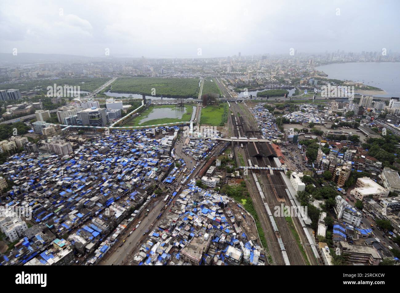 Aerial view of bandra station, Bombay Mumbai, Maharashtra, India, Asia ...