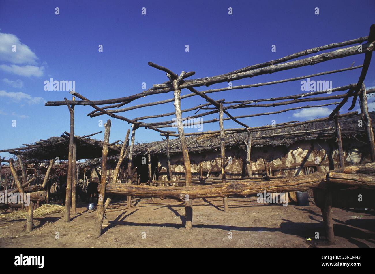 Maldari hut in Gir Sanctuary, Gujarat, India, Asia Stock Photo - Alamy