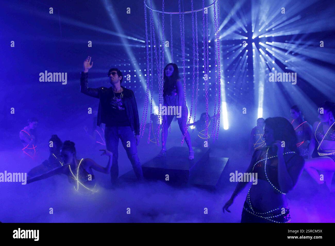 Bollywood actors Rishi Bhutani and Angela Krislinzki during the on ...
