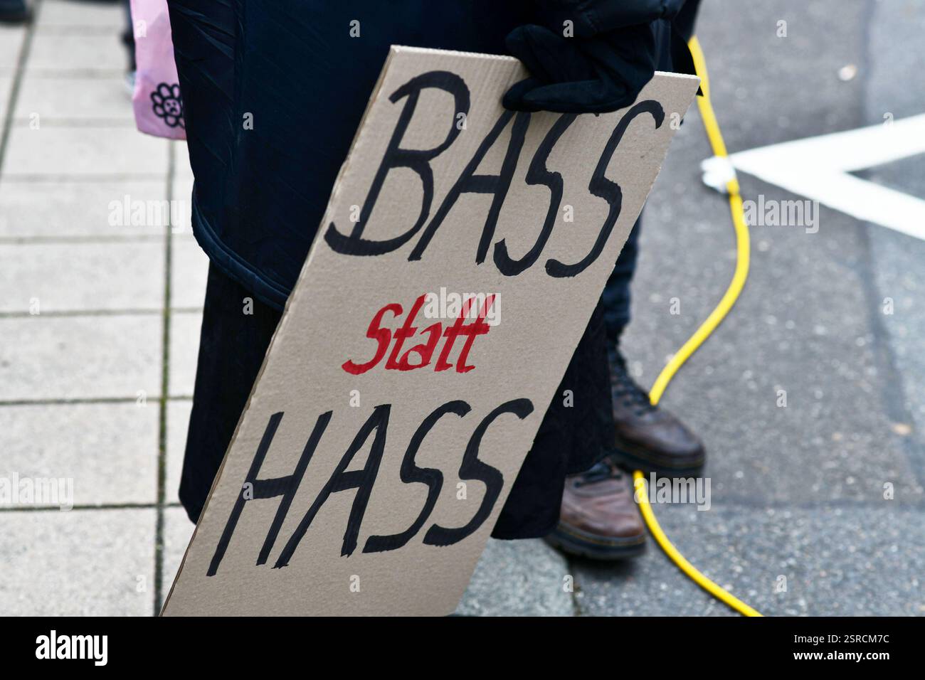 Heidelberg, Germany - February 12th 2025: Sign with text saying 'bass ...