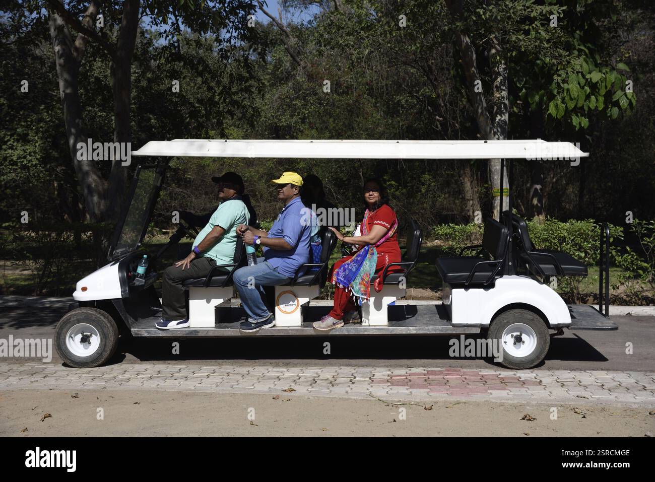 Tourists in Eco friendly Electric vehicle, Mahendra Choudhary zoo ...