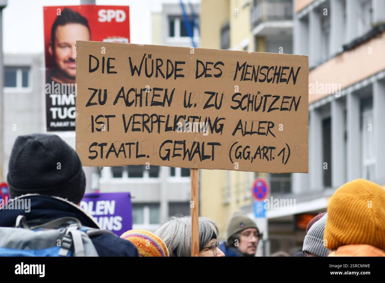 Heidelberg, Germany - February 12th 2025: Protest sign with text ...