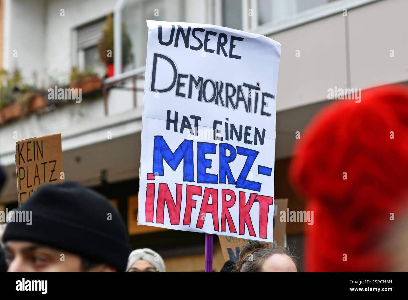 Heidelberg, Germany - February 12th 2025: Protest sign against CDU ...