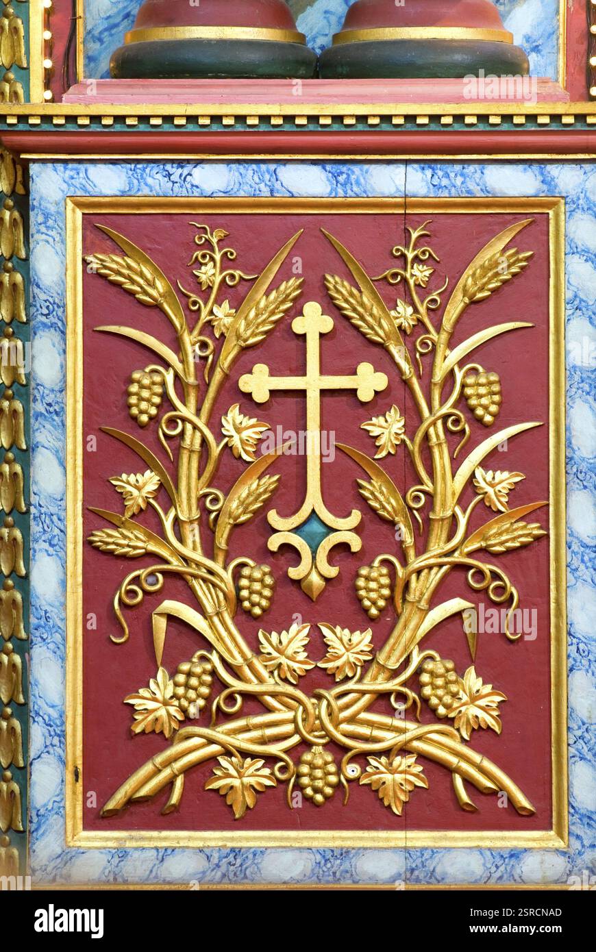 Altar, wooden carvings and murals on saint mary jacobite syrian or ...