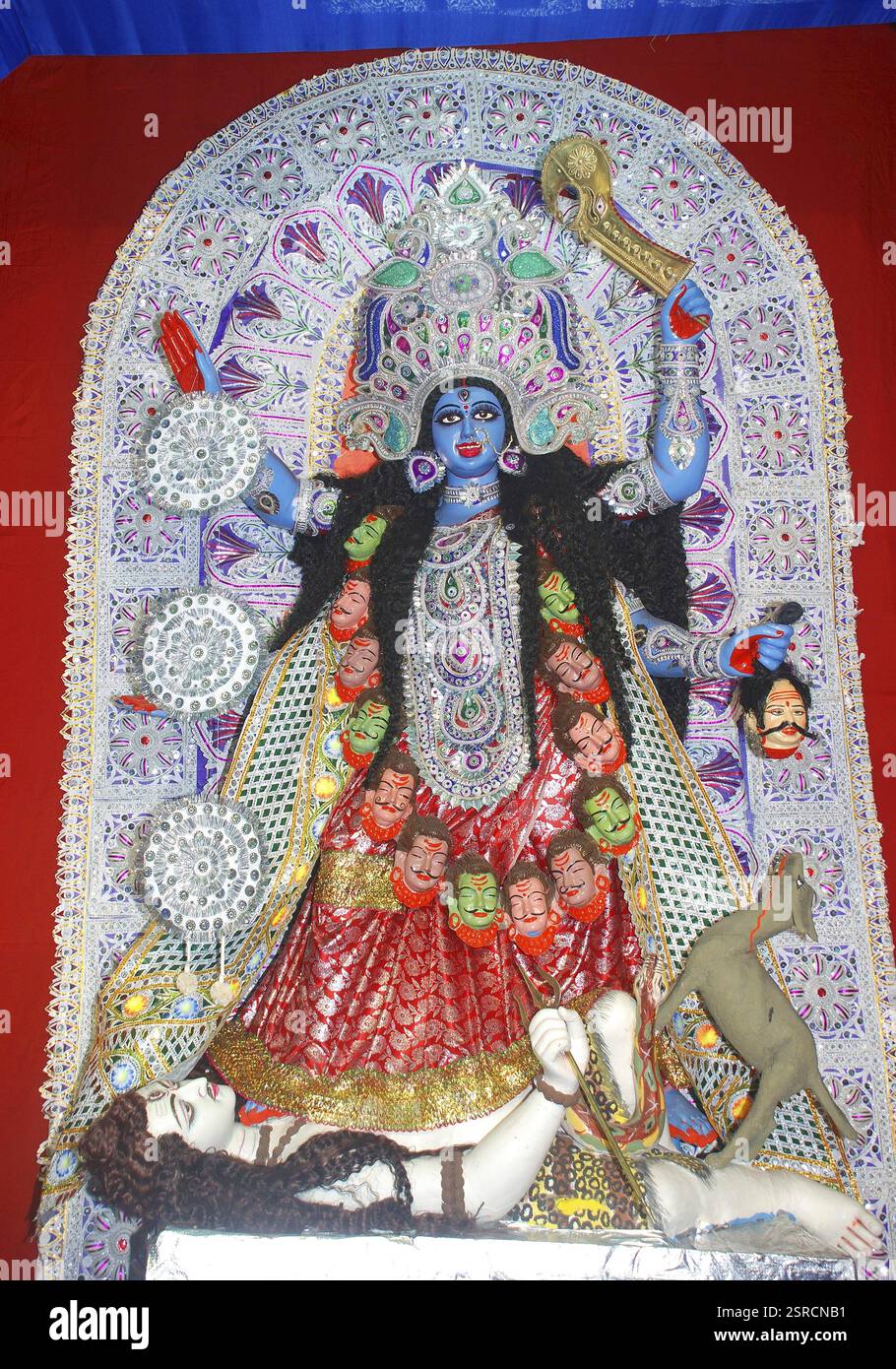 Goddess kali killing demon, Kolkata, West Bengal, India, Asia Stock ...