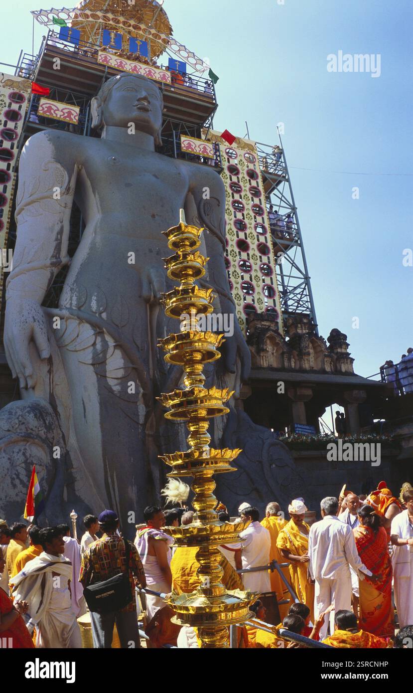Statue of Bahubali, Mahamastakabhisheka festival, Shravanbelagola ...