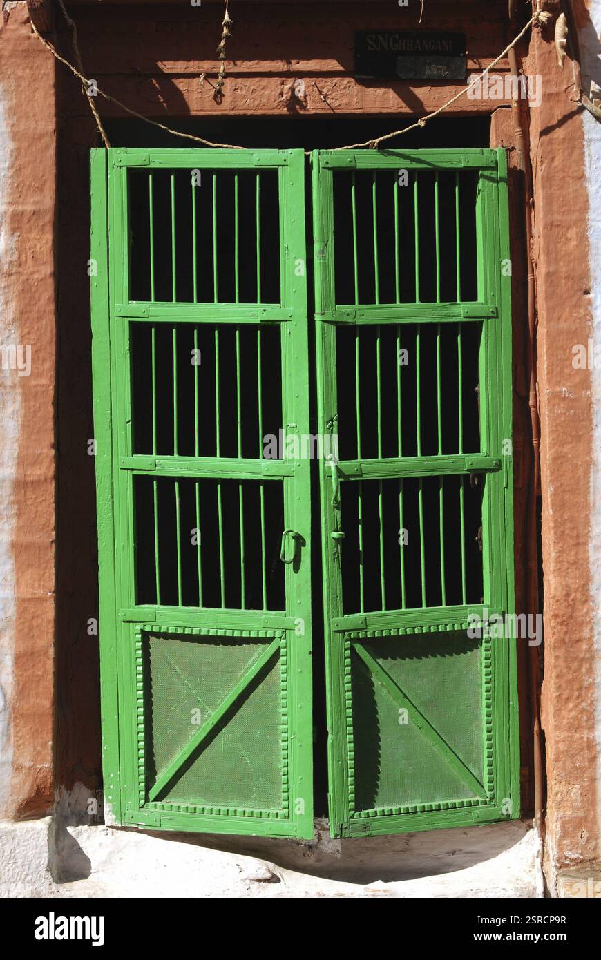 Wooden gate with iron bars, Jaisalmer, Rajasthan, India, Asia Stock ...