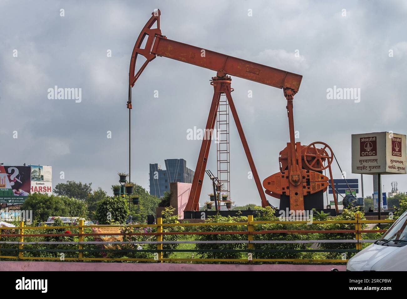 Oil pumping machine, Visat Circle, Gujarat, India, Asia Stock Photo - Alamy