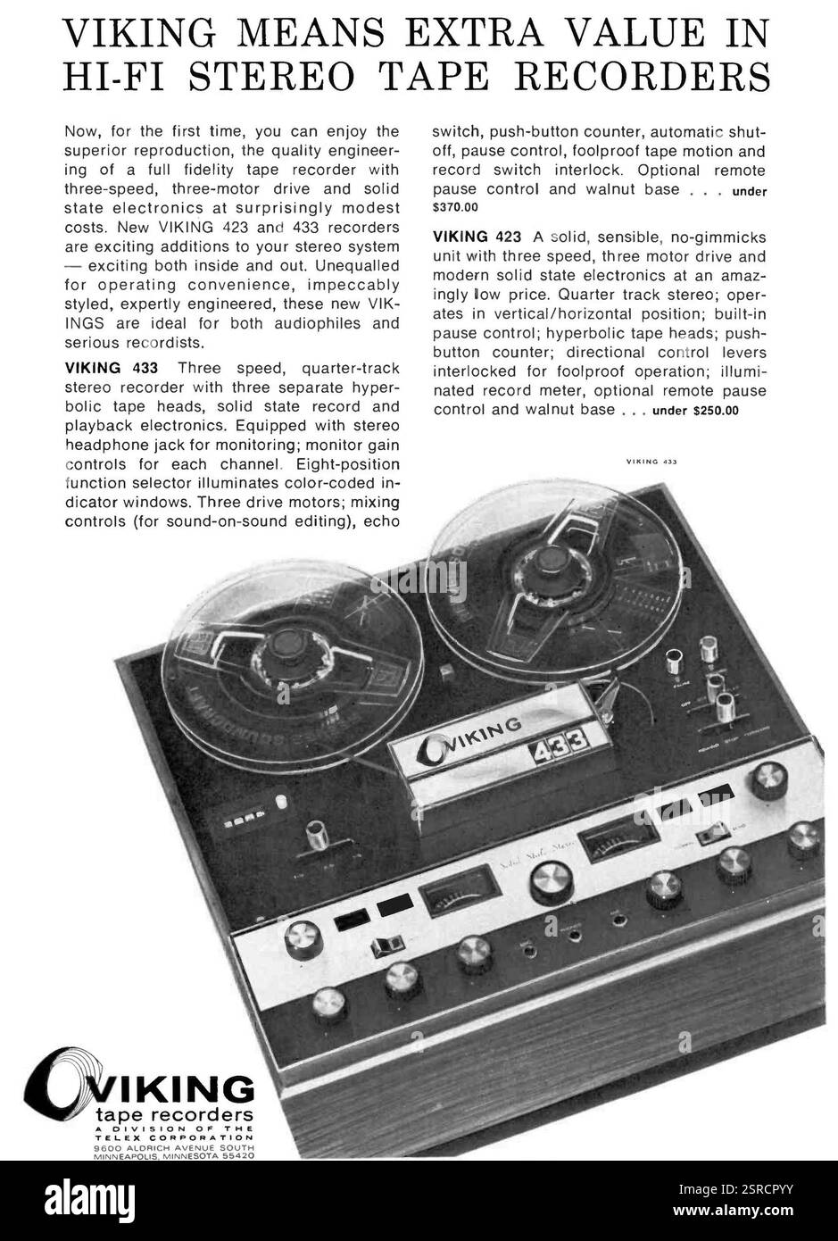 1967 US Viking tape recorder ad Stock Photo - Alamy
