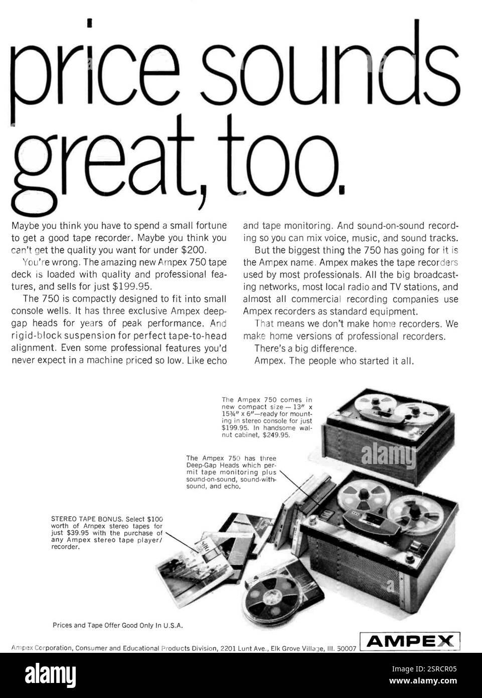 1967 US Ampex 750 tape deck ad Stock Photo - Alamy