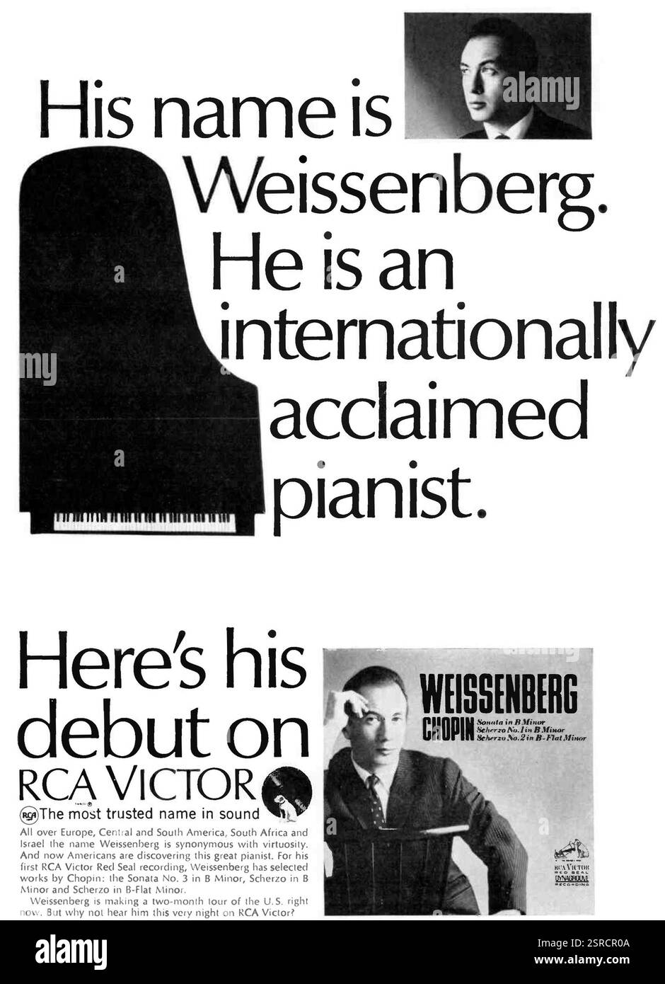 1967 US RCA Victor Pianist Weissenberg classical music record ad Stock ...
