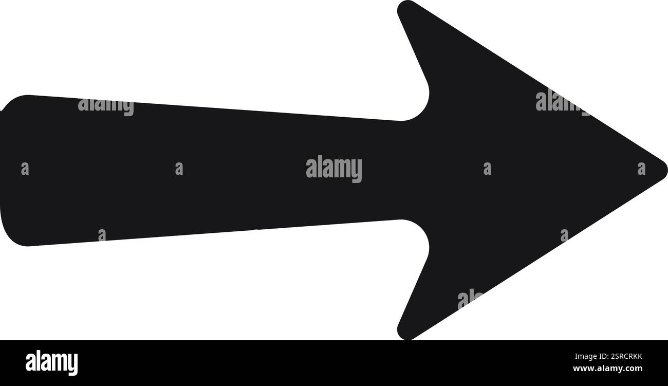 Simple black arrow pointing right, serving as a clear indicator of ...