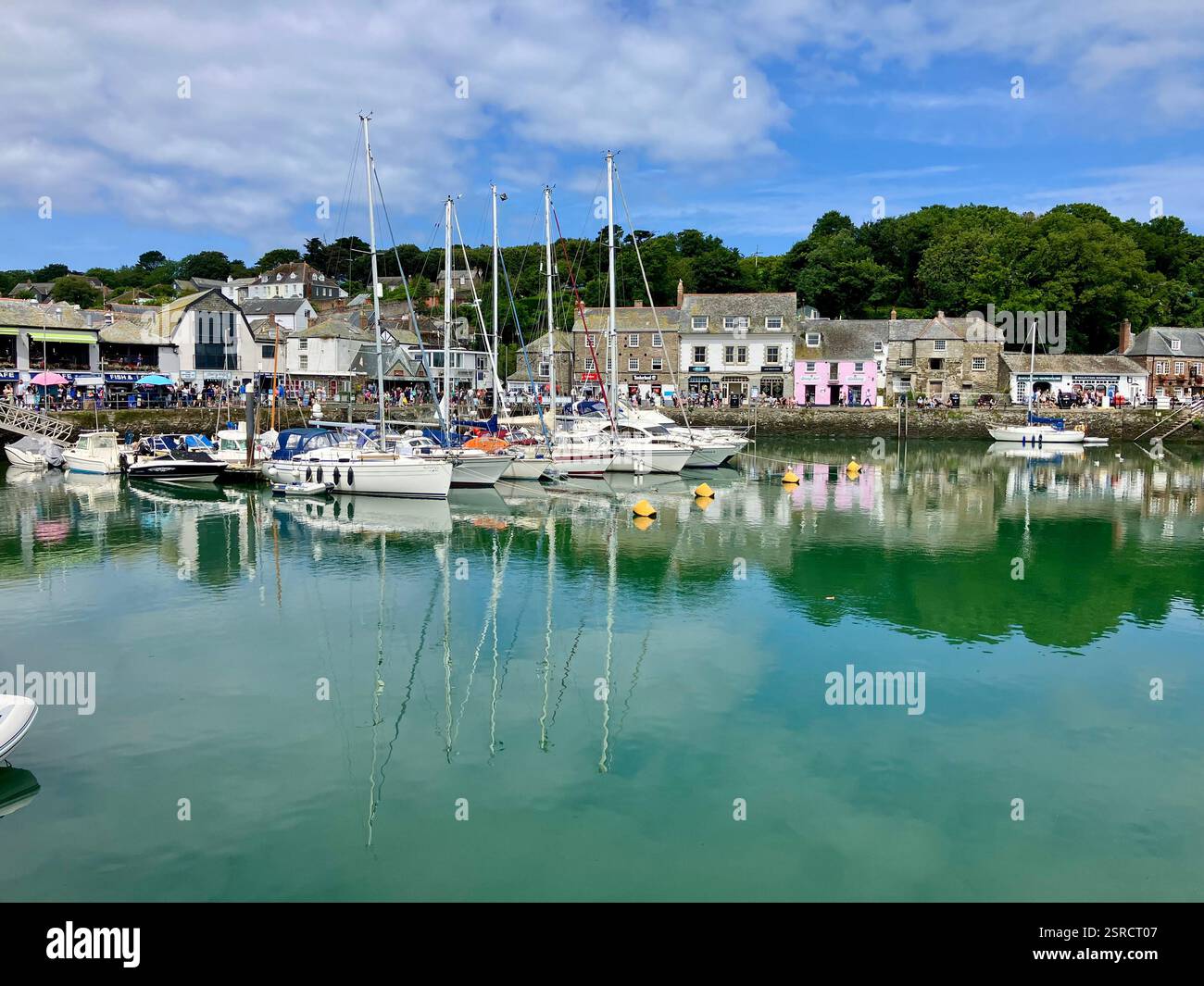 Saling Boats in Padstow Harbour on a Busy Summer's Day Stock Photo - Alamy