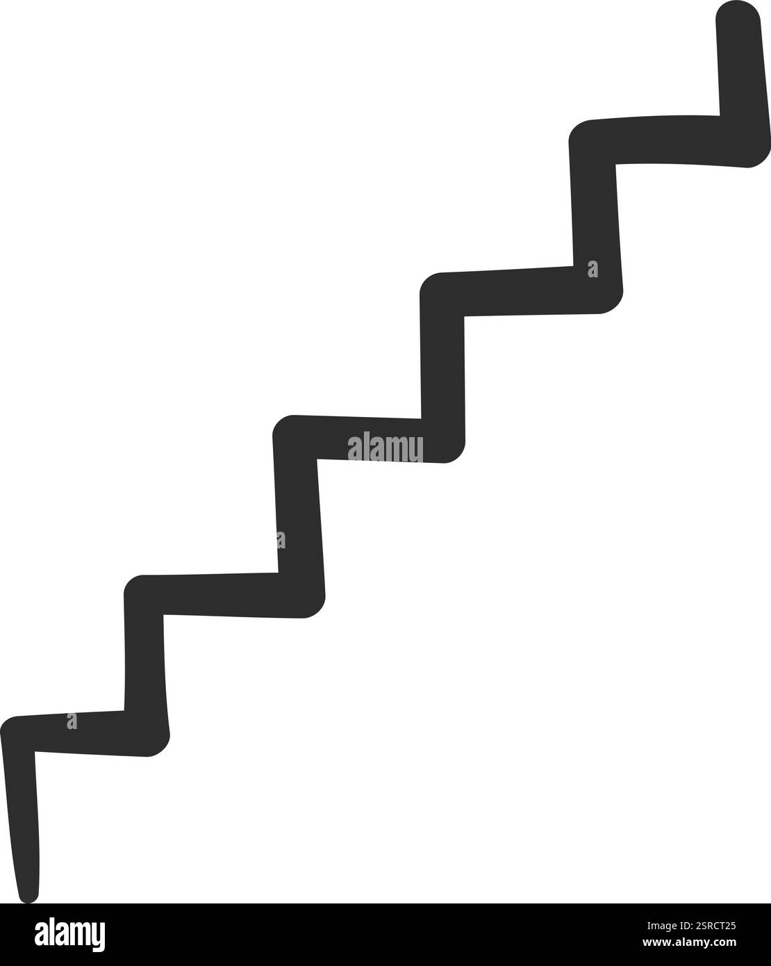 Simple, black hand drawn stairs icon isolated on white background ...