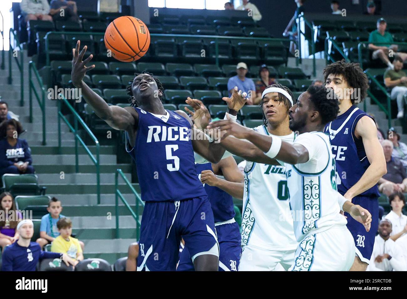New Orleans, United States. 15th Feb, 2025. Rice Owls guard Jacob Dar ...