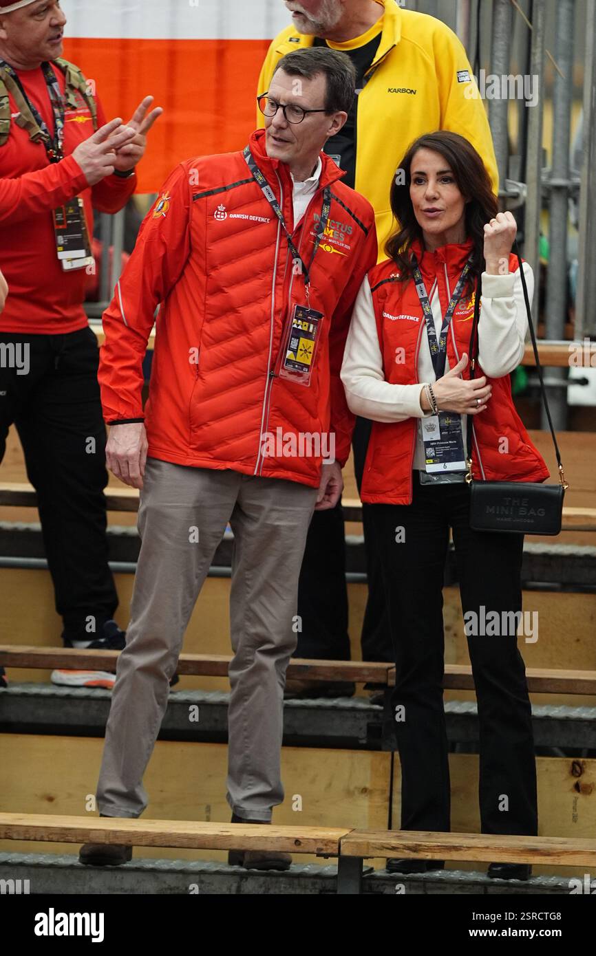 Prince Joachim and Princess Marie of Denmark watching the volleyball at ...