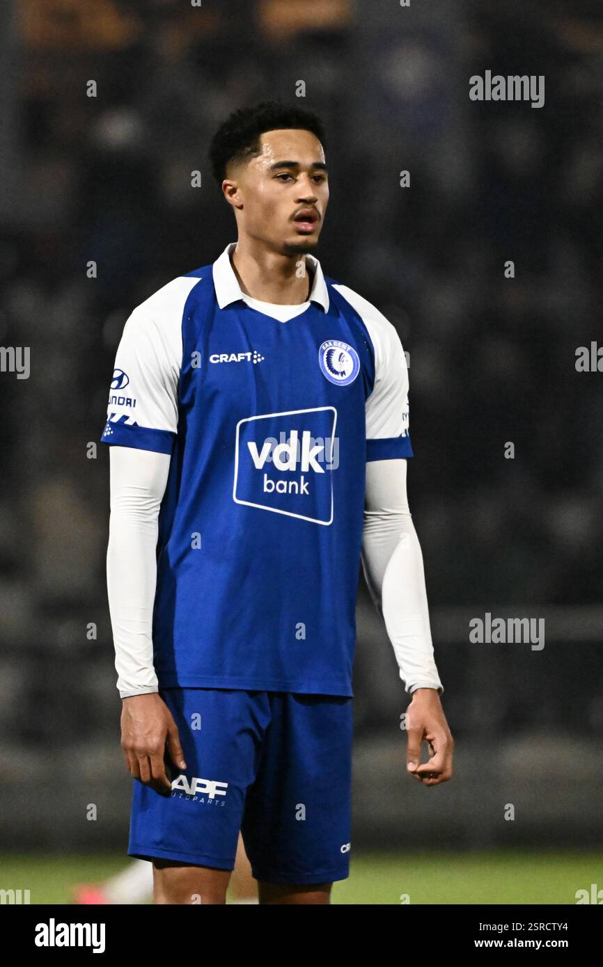 Gent, Belgium. 15th Feb, 2025. Jong Gent's Aime Omgba pictured during a ...