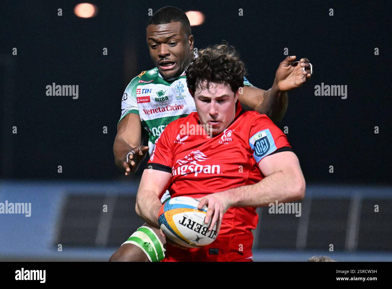 Treviso, Italy. 15th Feb, 2025. Alessandro Izekor ( Benetton Rugby ...