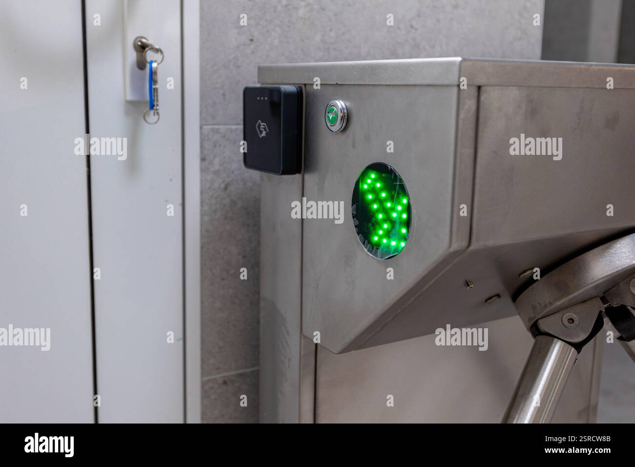 Secure Turnstile Featuring a Green Indicator Light for Enhanced User ...