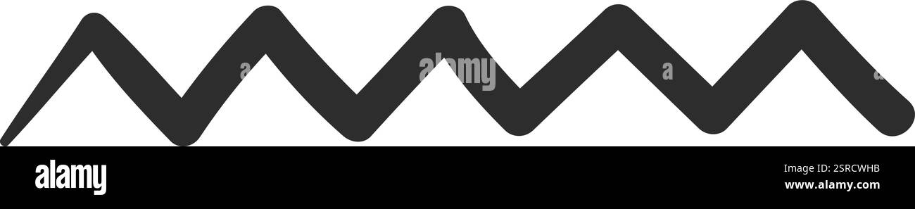 Simple horizontal seamless repeating zig zag pattern with rounded ...