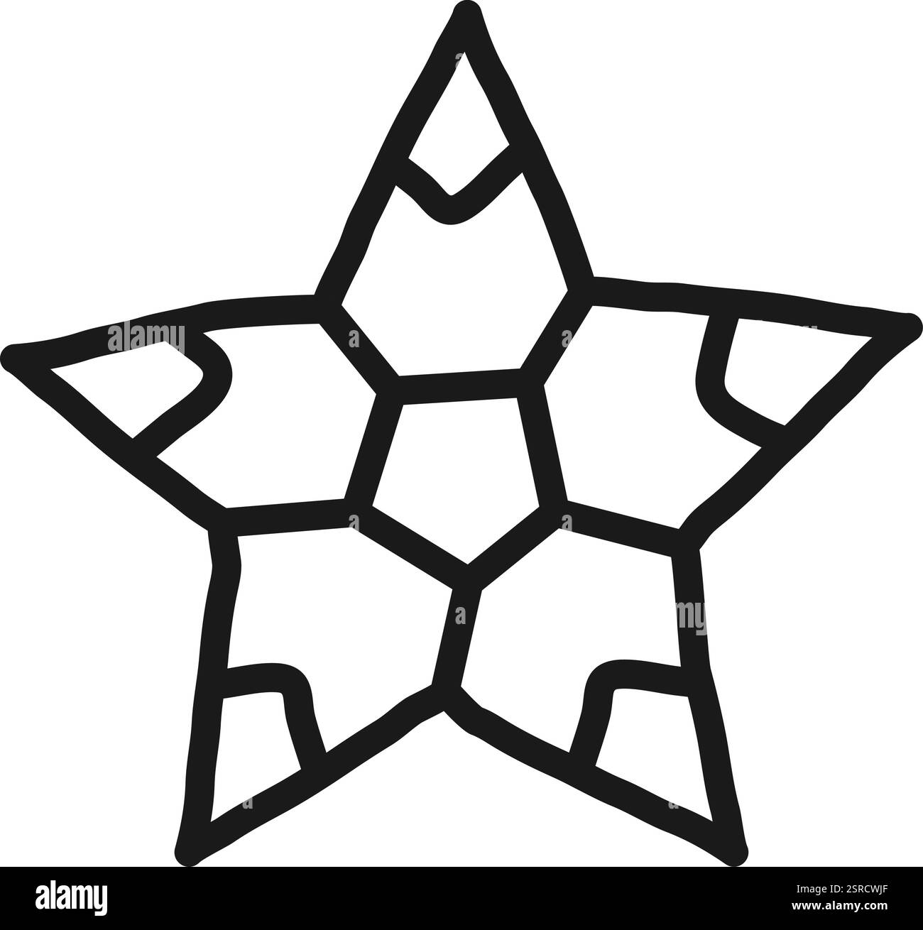 Hand drawn star featuring a honeycomb pattern within its silhouette ...