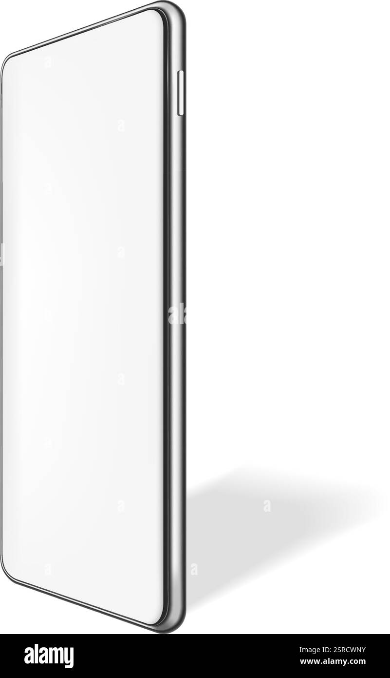 Realistic smartphone mockup casting a soft shadow on a clean white ...