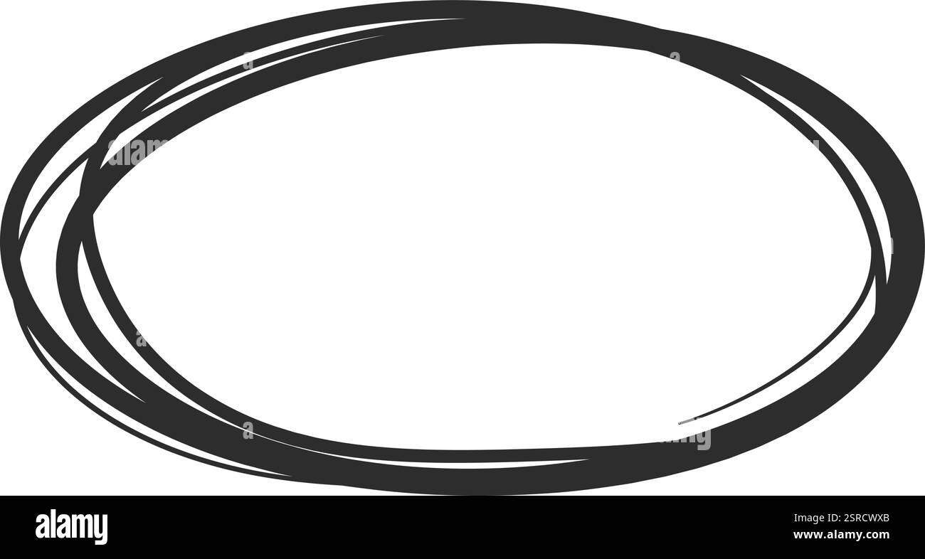 Scribbling oval shape hand drawn with multiple overlapping lines ...