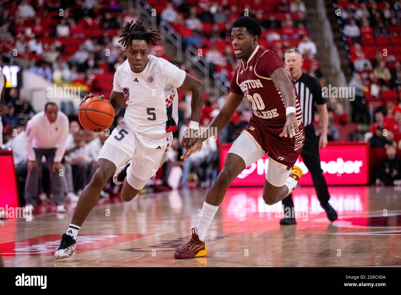 Raleigh, NC, USA. 15th Feb, 2025. North Carolina State guard Trey ...