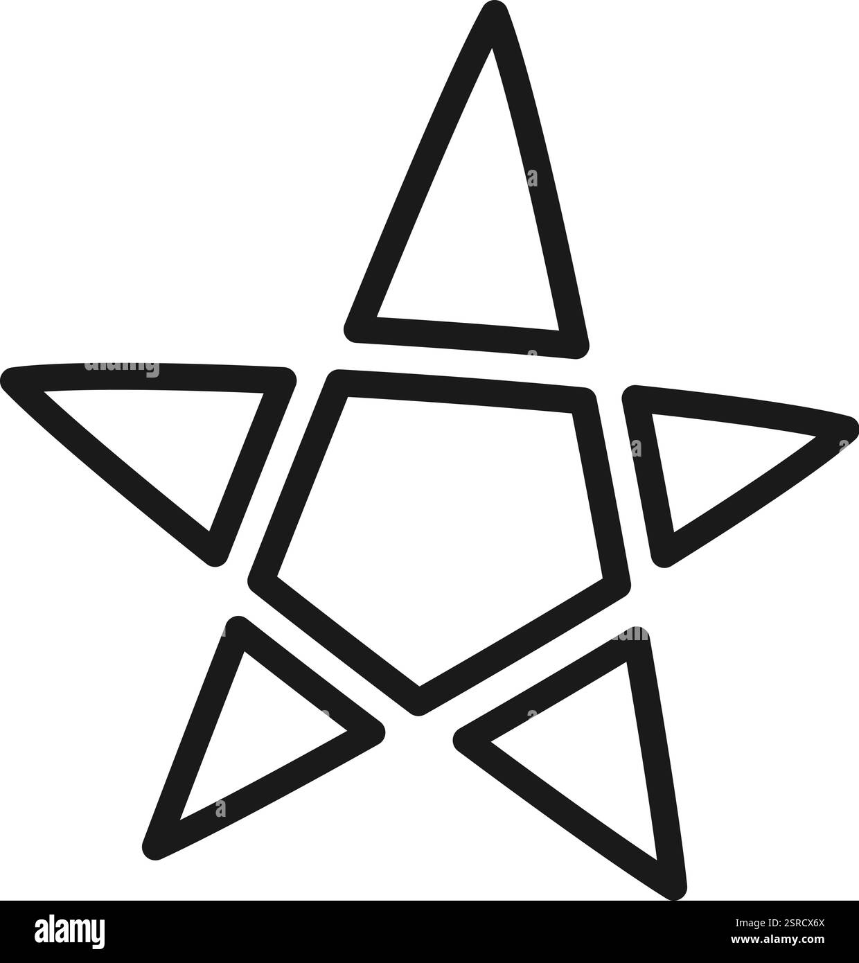 Simple geometric illustration of a five pointed star created by ...