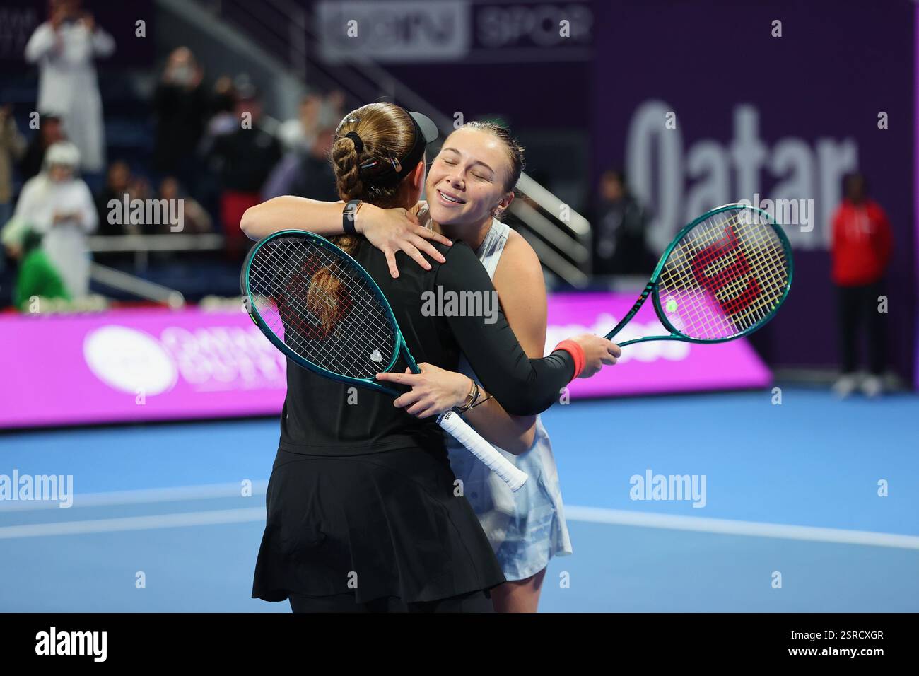Tennis action from WTA Qatar Total Energies tennis tournament in Doha ...