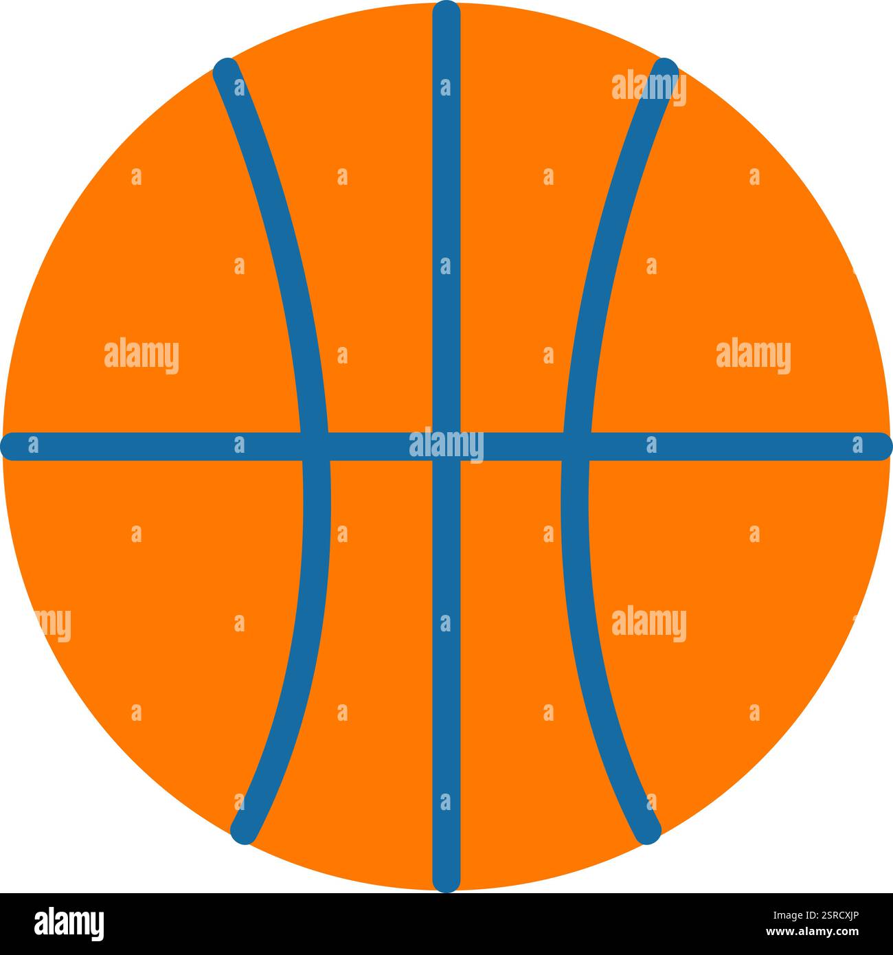 Simple vector illustration of a classic orange basketball ball with ...