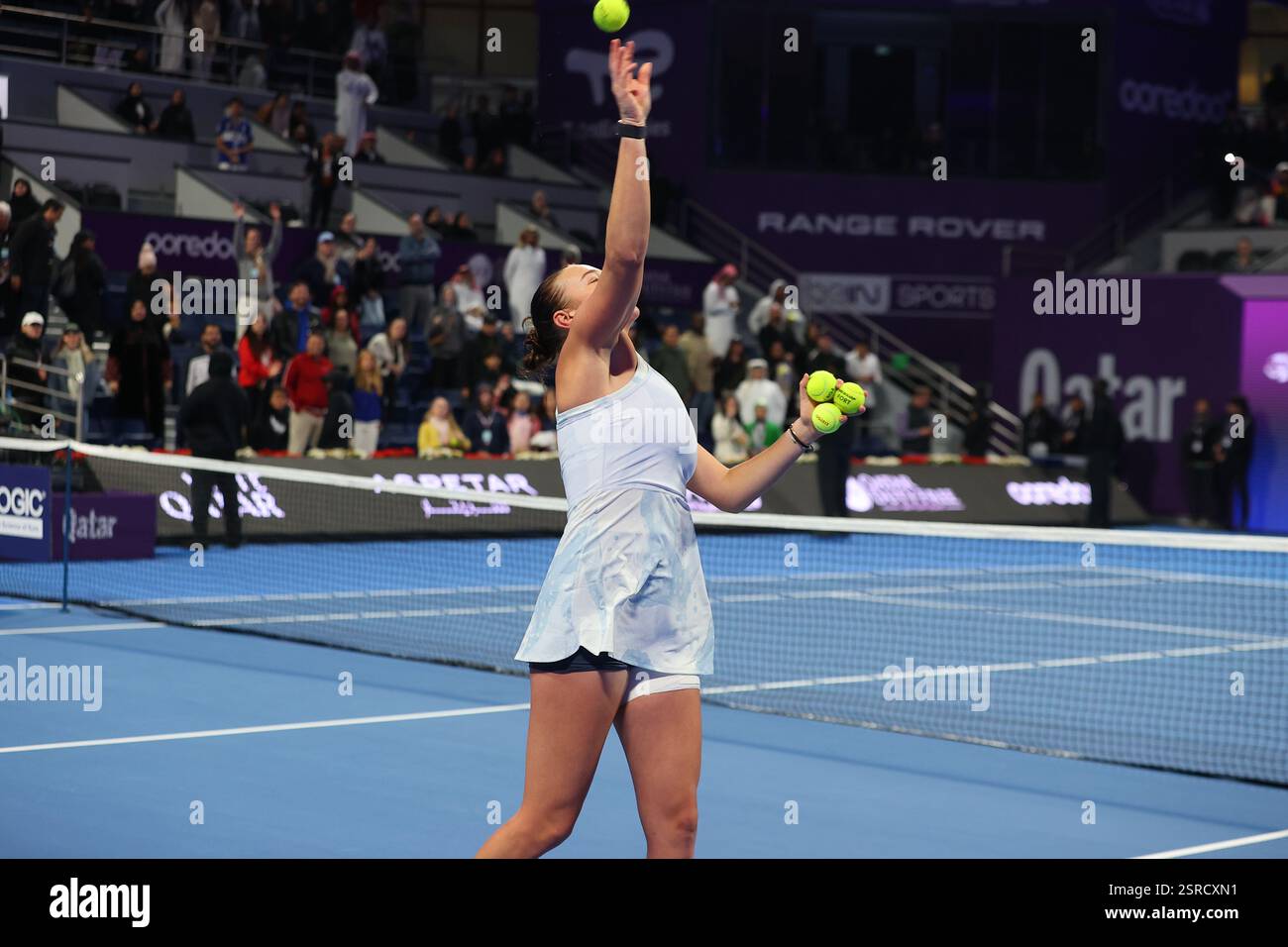 Tennis action from WTA Qatar Total Energies tennis tournament in Doha ...