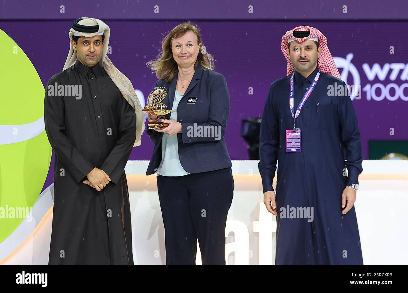 Tennis action from WTA Qatar Total Energies tennis tournament in Doha ...