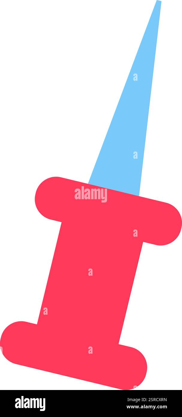 Light blue push pin featuring a sharp needle pointing upward, ideal for ...