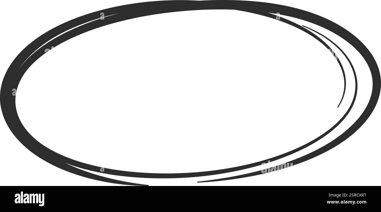 Irregular oval shape emphasizing a particular point, using a hand drawn ...