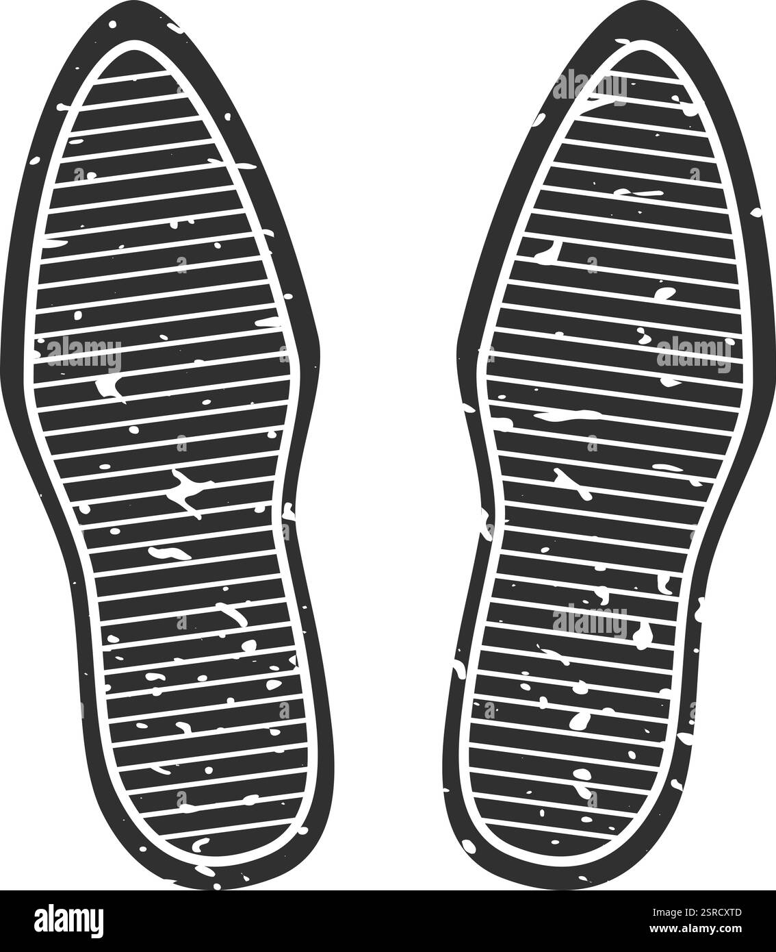 Imprints of shoe soles representing steps taken, indicating movement ...