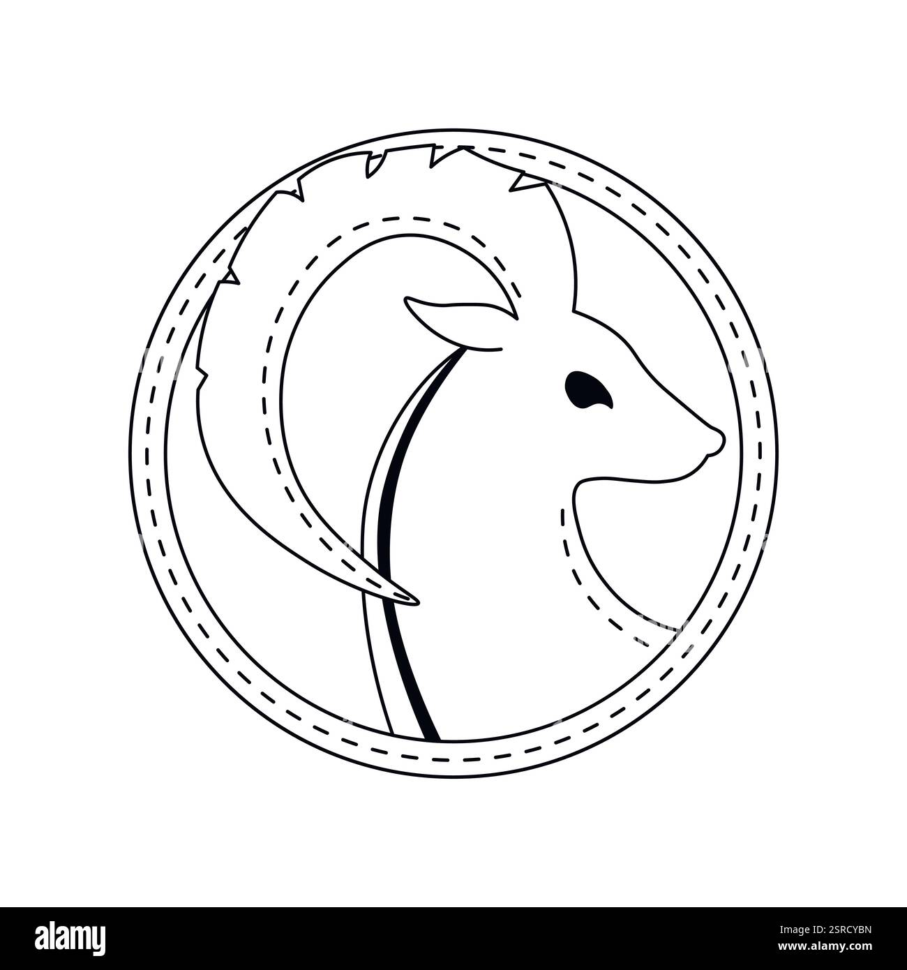 Zodiac horoscope. Capricorn astrological icon symbol. Stylized star ...