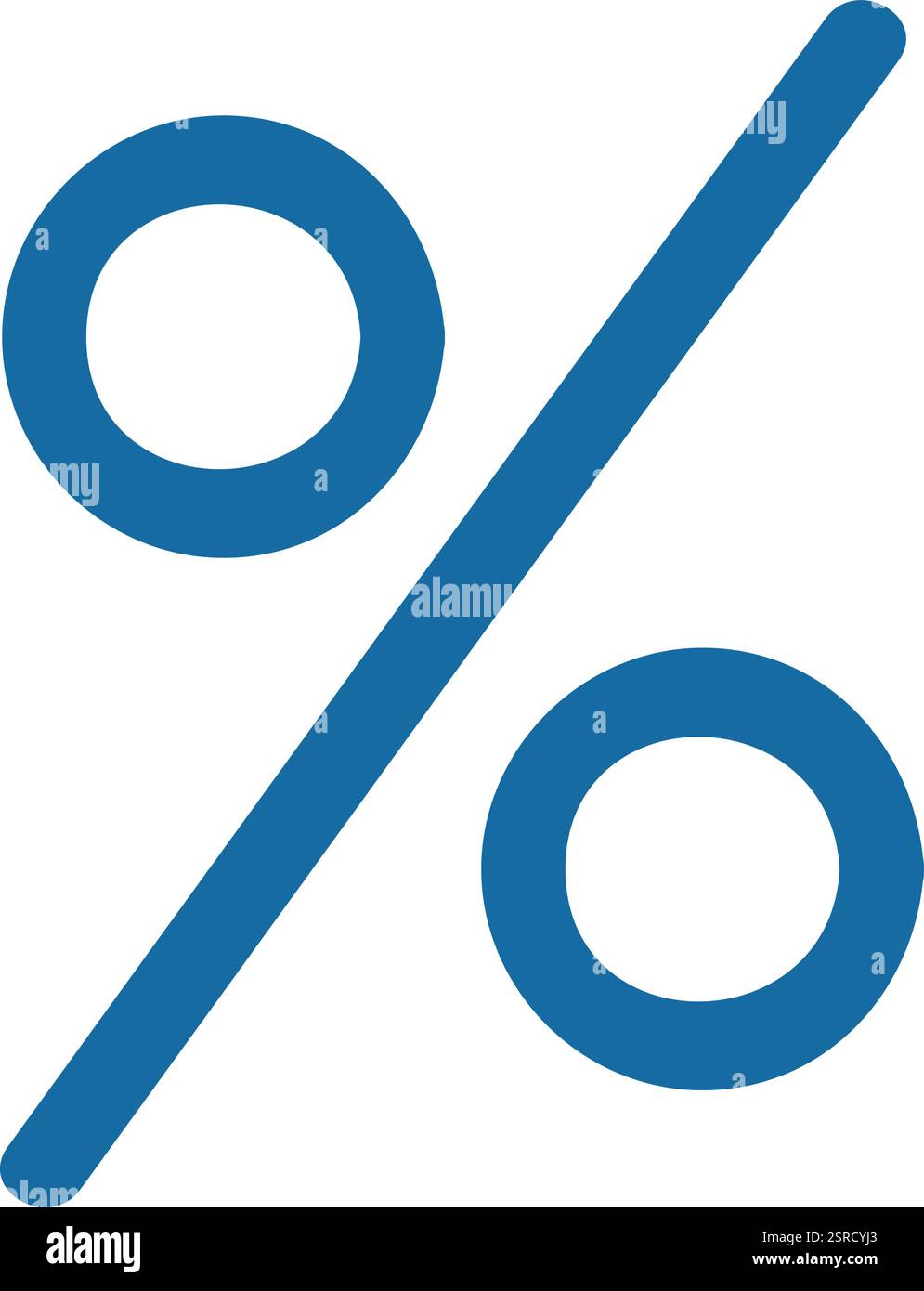 Large blue percentage symbol is isolated on a white background ...