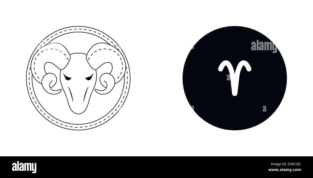 Zodiac horoscope. Aries astrological icon symbol. Stylized star sign ...