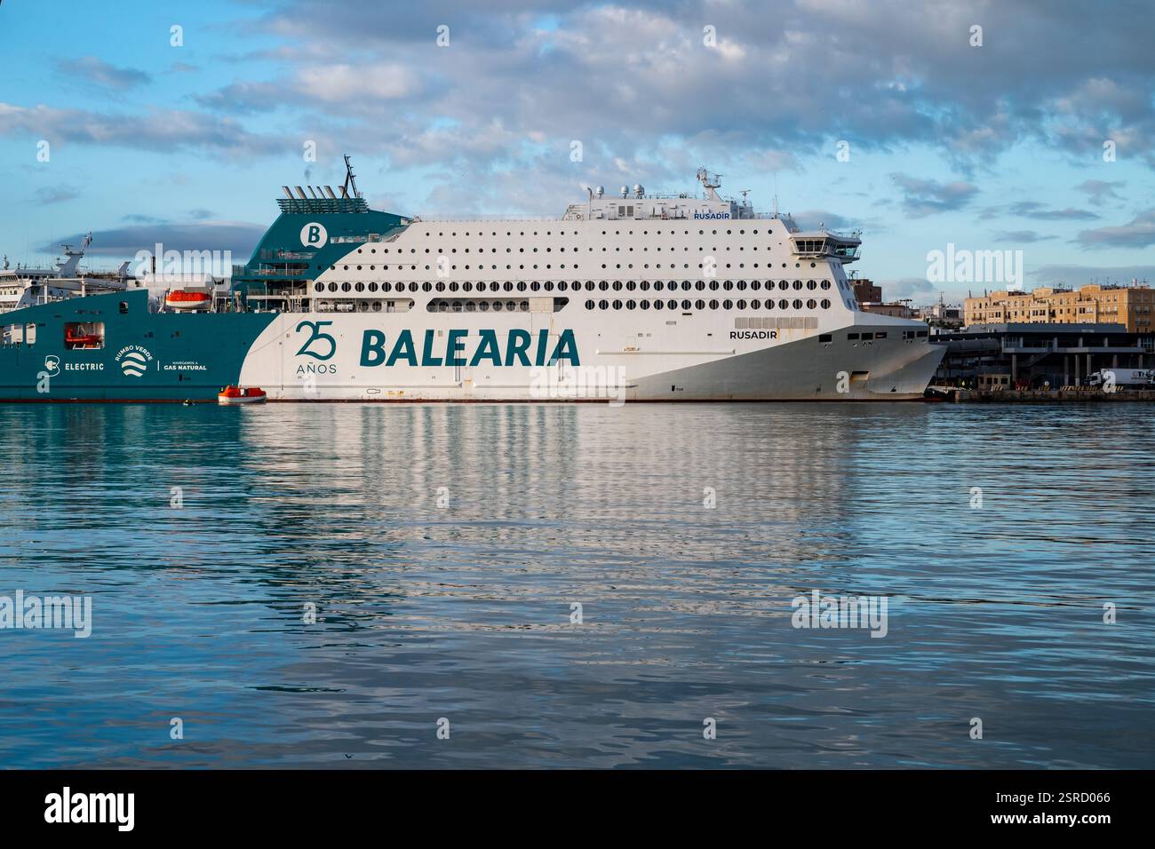 Malaga, Spain, 28 December 2024 Balearia cruise ship and ferry docked ...