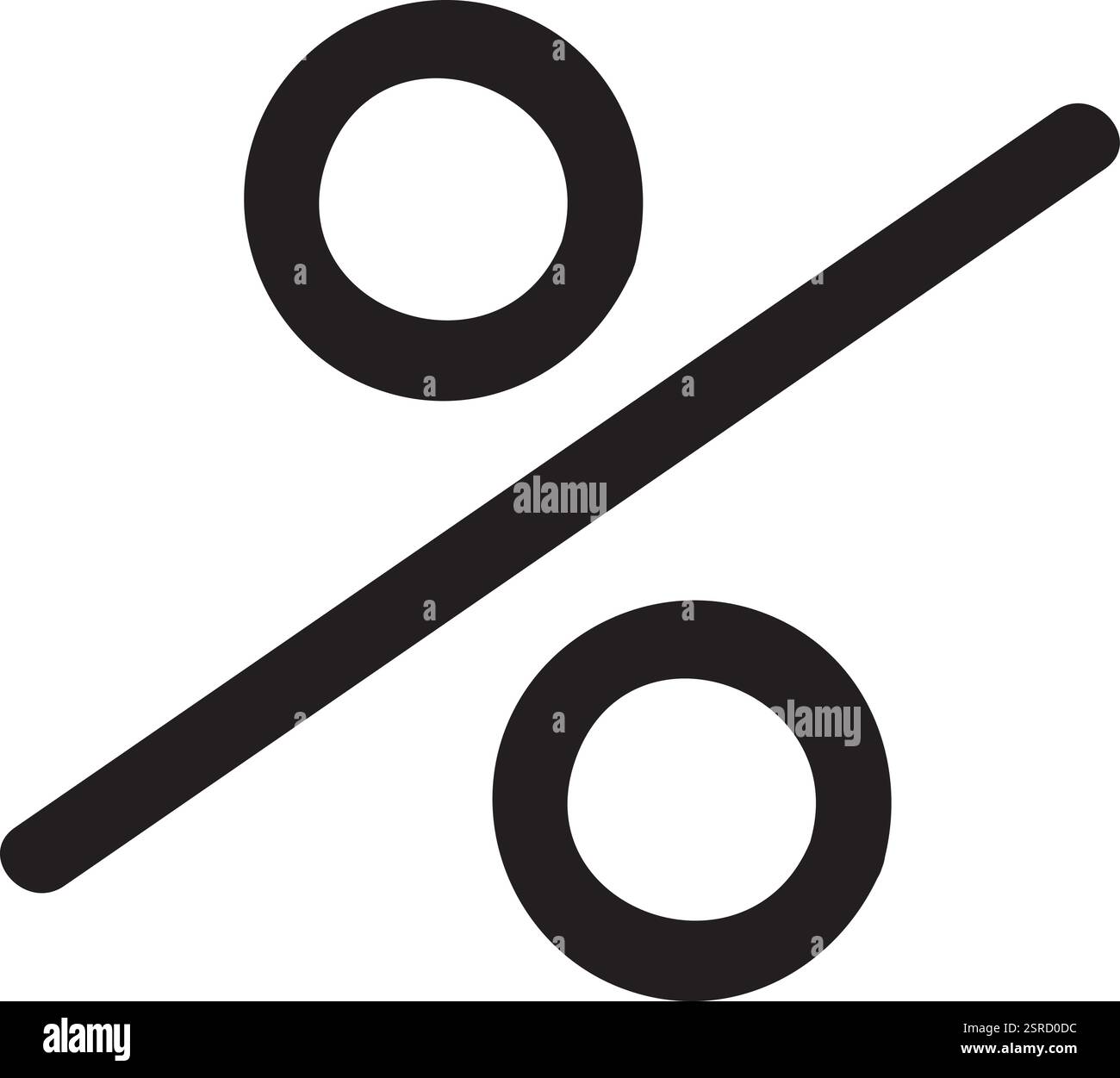 Simple, bold, black percentage symbol on a white background, ideal for ...