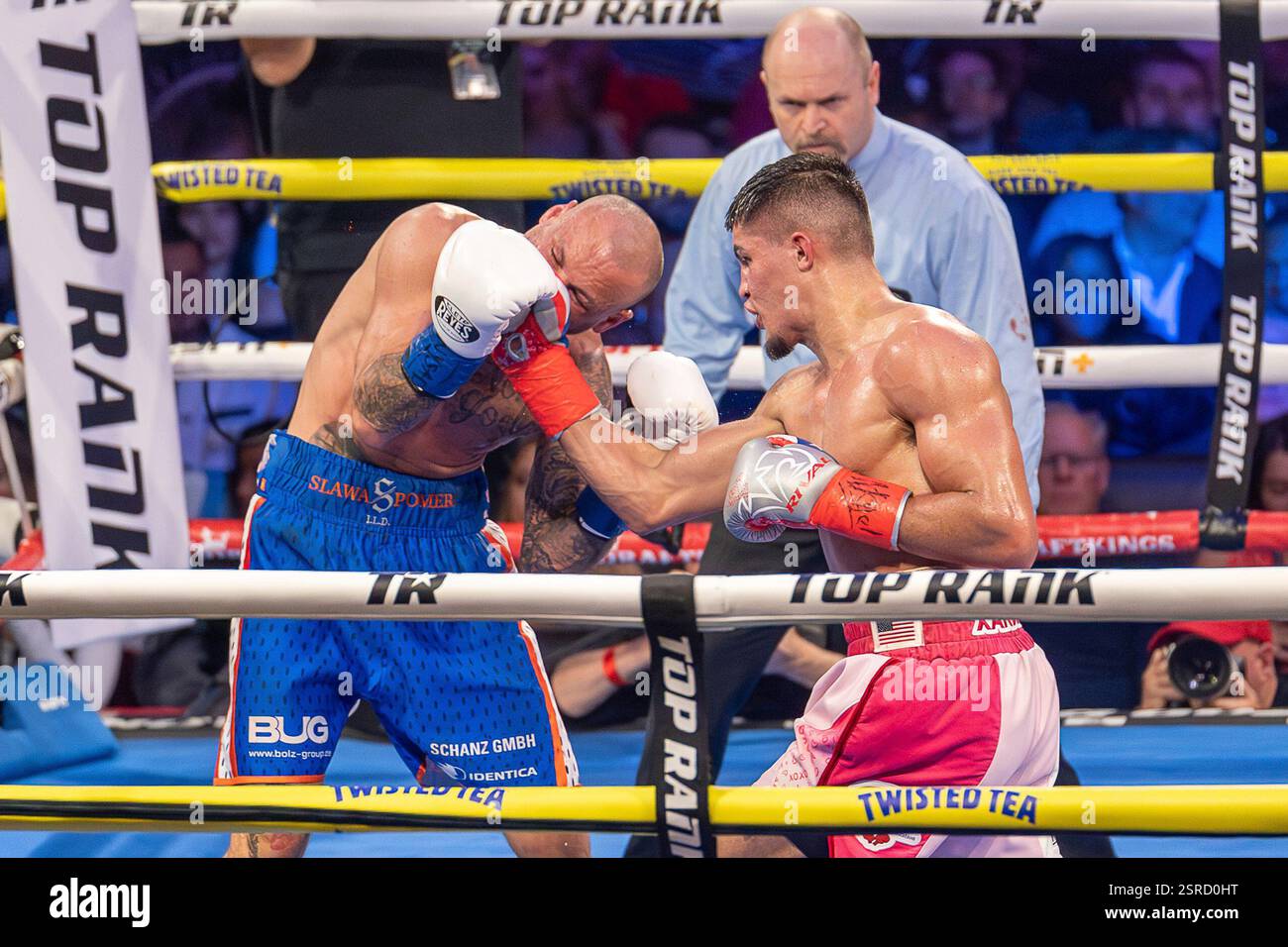 February 14, 2025, New York, New York, USA: XANDER ZAYAS (pink and ...